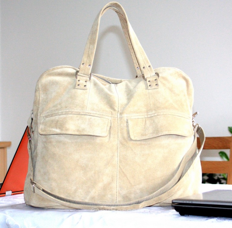 Tan suede weekender bag – byBessert