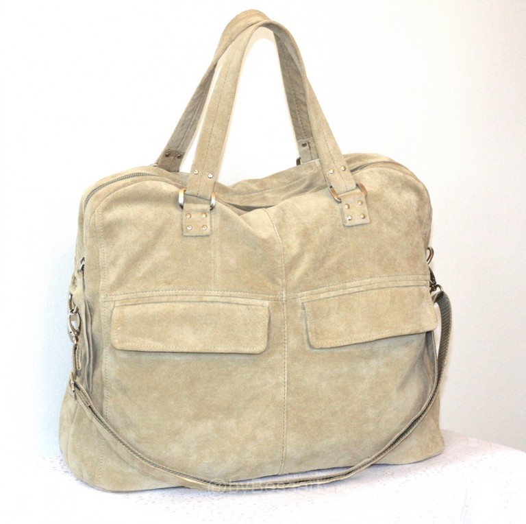 Tan suede weekender bag – byBessert