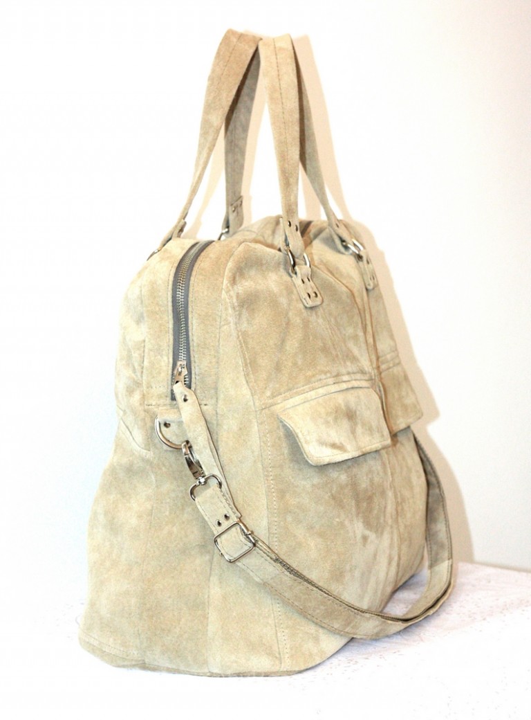 Tan suede weekender bag – byBessert